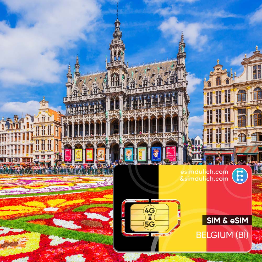 Sim Du Lịch Bỉ (Belgium) - eSIM du lịch quốc tế 4G