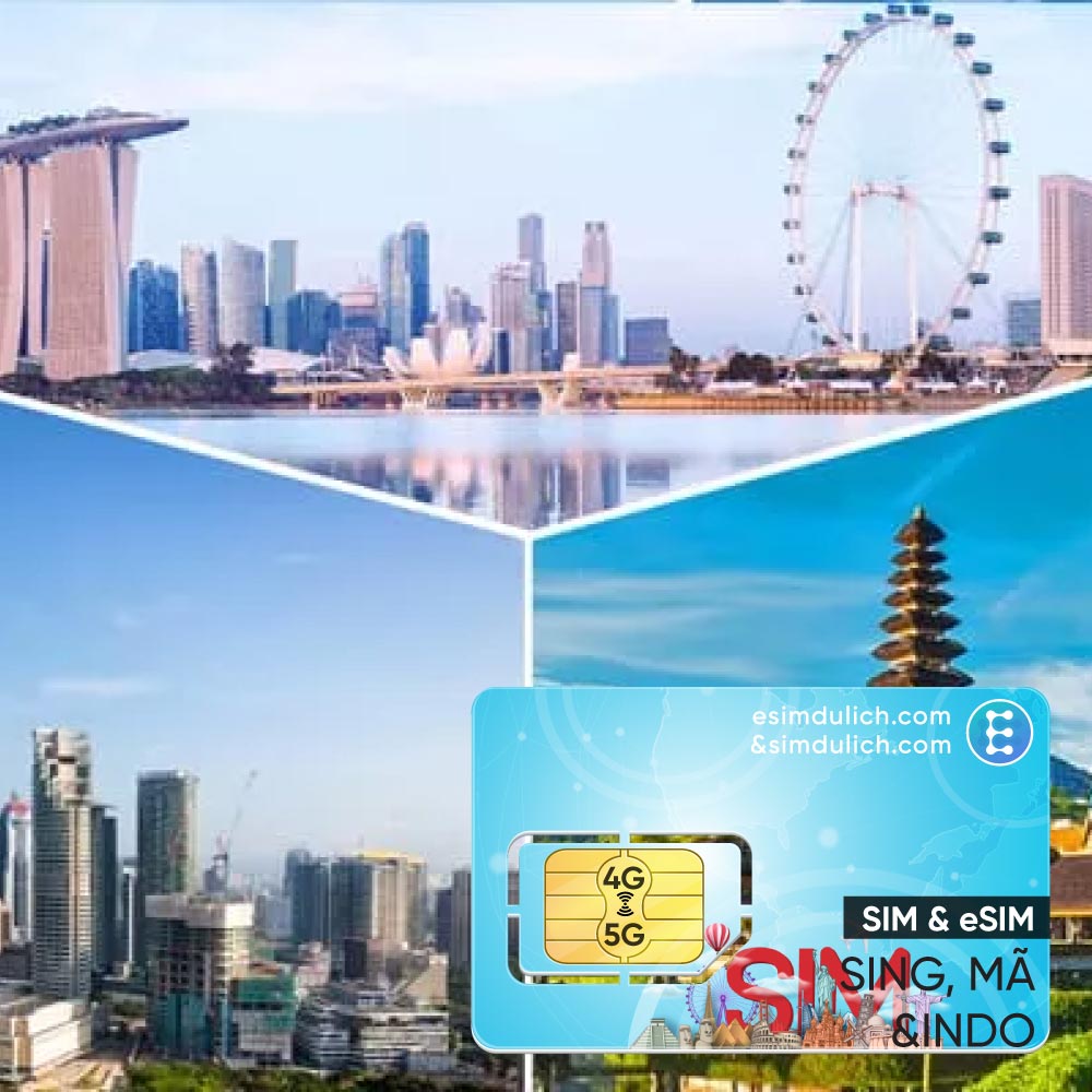 Sim Du Lịch Singapore, Malaysia, Indonesia, Thái Lan 7 Ngày