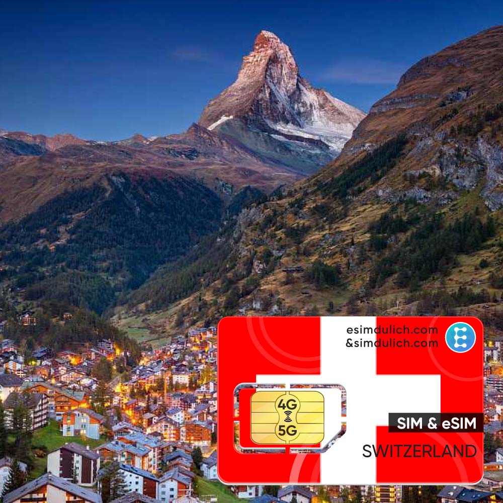 Sim Du Lịch Thụy Sĩ (Switzerland) esim du lịch quốc tế